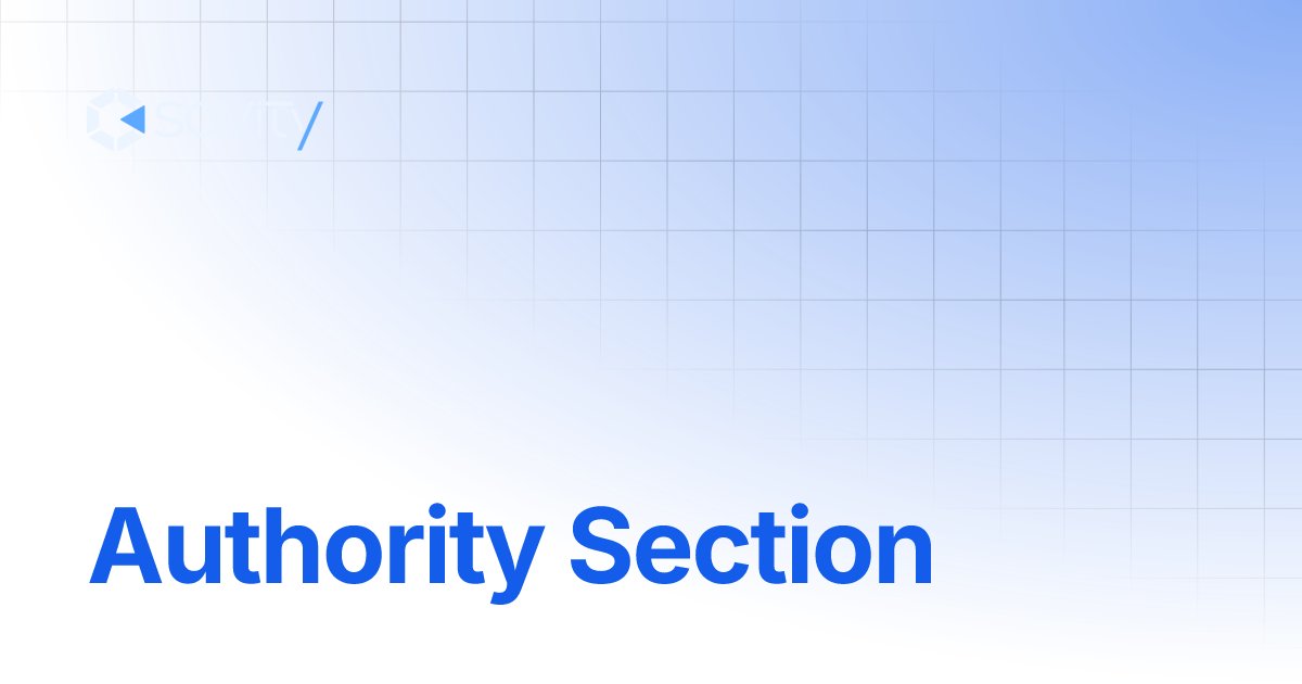 Authority Section | Documentation